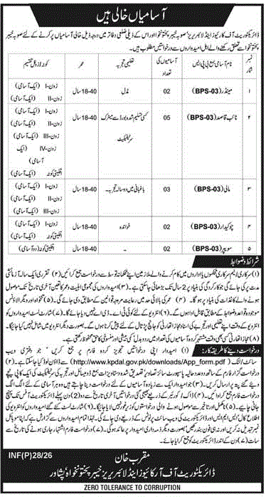 Khyber Pakhtunkhwa Government BPS-03 Jobs 2026 – Apply Now For Class IV ...